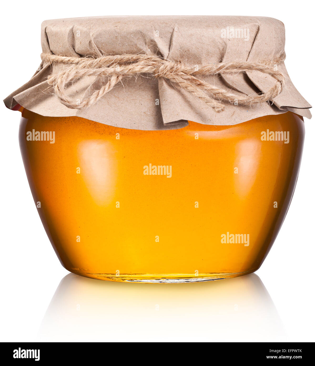 Glass can full of honey. Clipping paths Stock Photo - Alamy