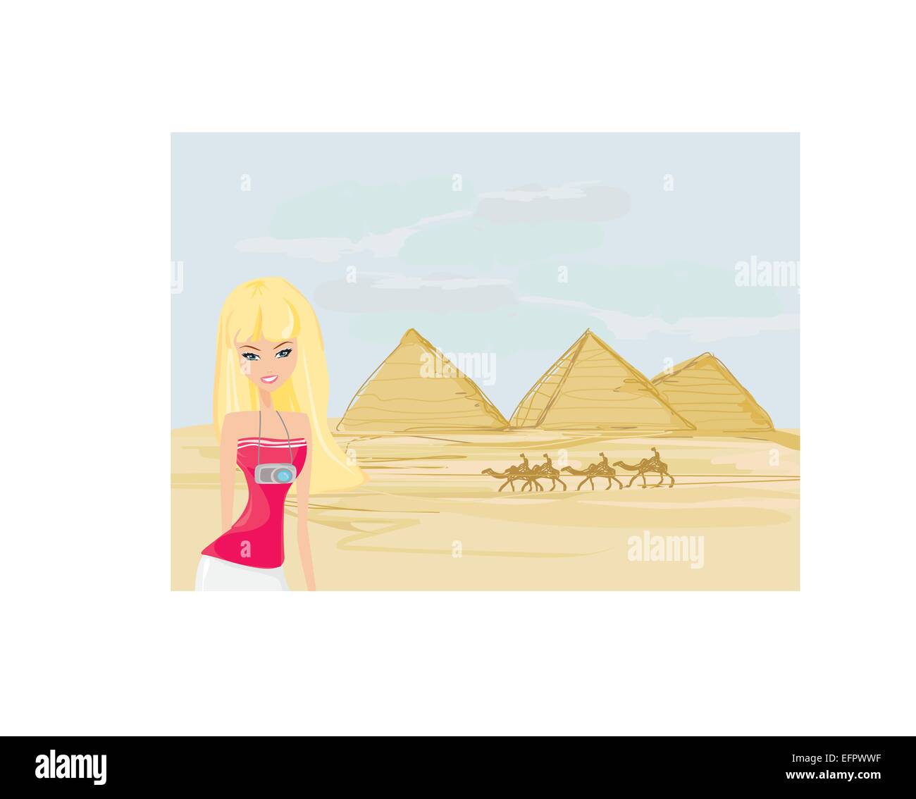 Pyramids on background cairo egypt Cut Out Stock Images & Pictures - Alamy