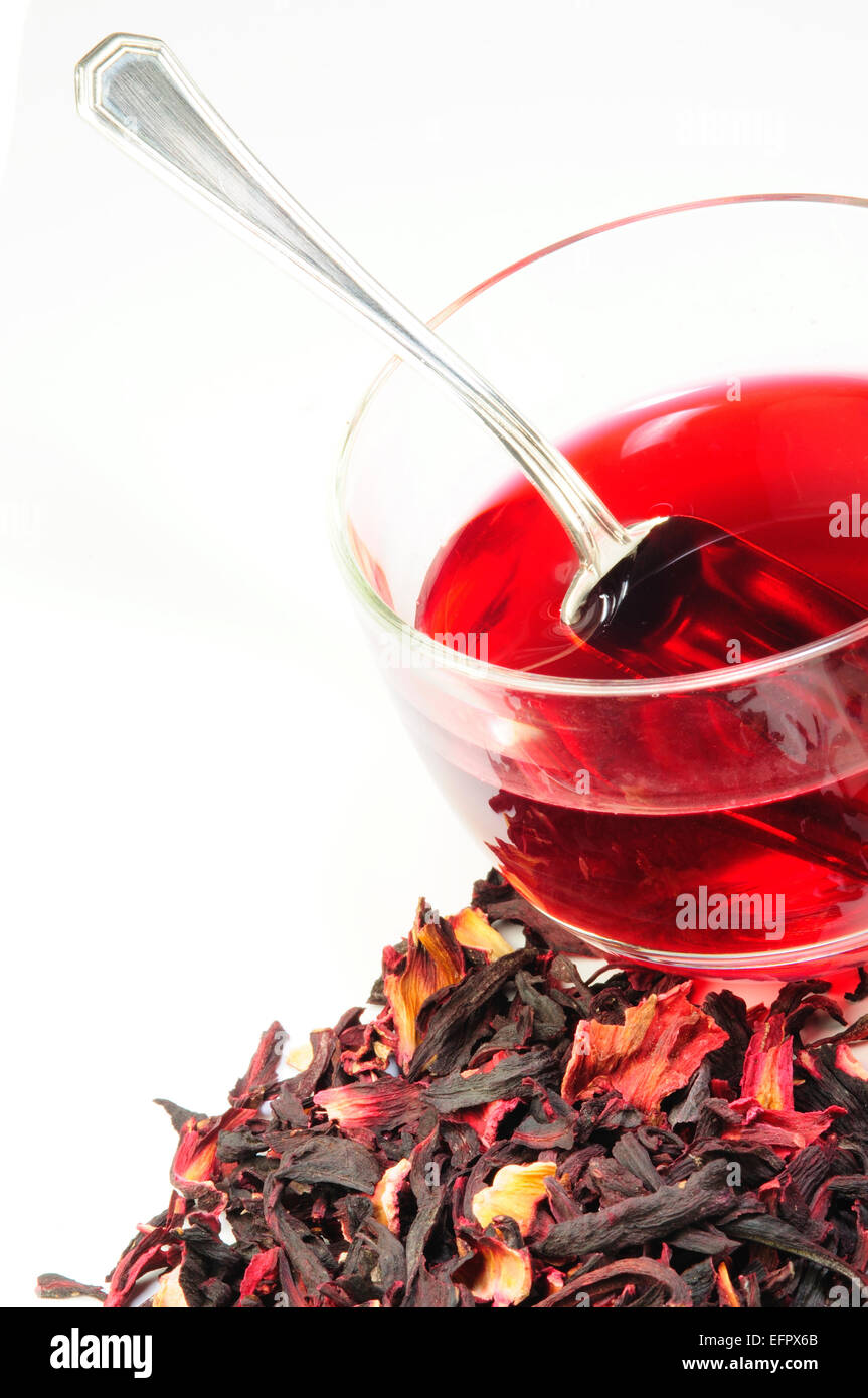 A Cup of Karkade Tea, Indian Sorrel Stock Photo - Alamy