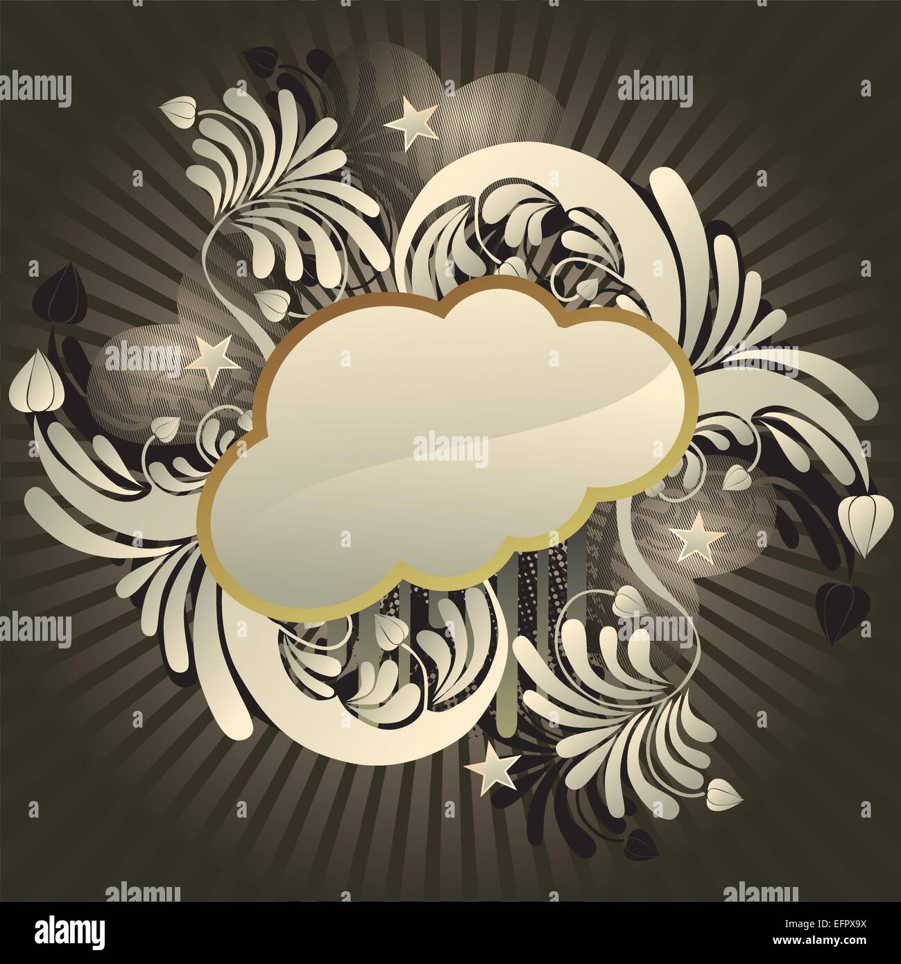 Urban retro styled funky cloud with space for text, vector illustration ...