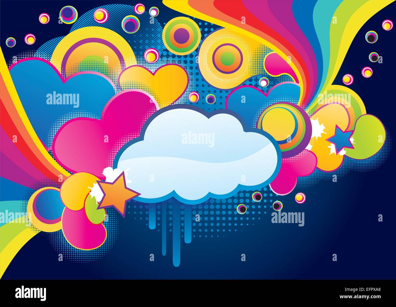 Splash collage with cloud, abstract vector illustration Stock Vector ...