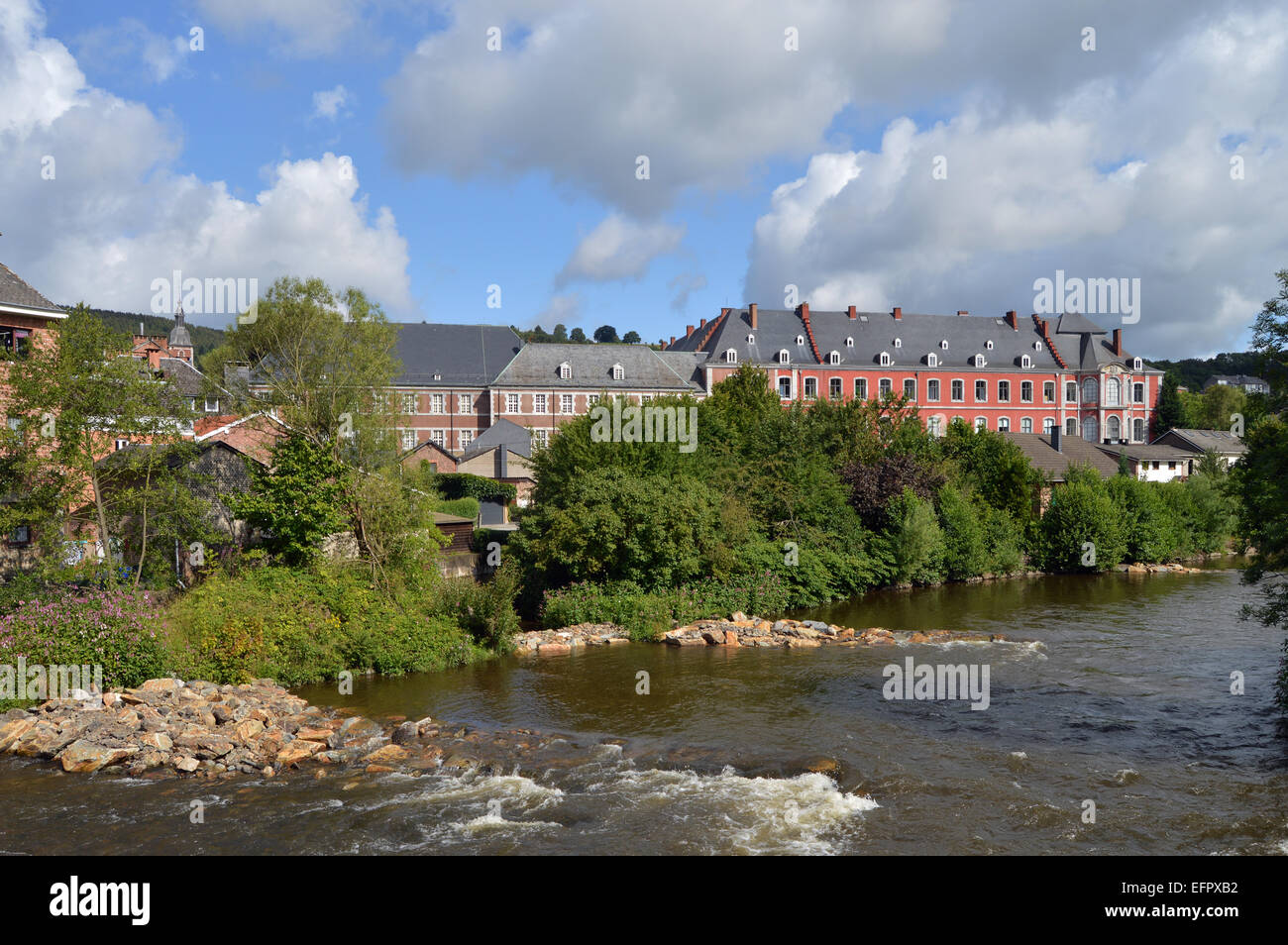 The Abbey of Stavelot at the Ambleve river Stock Photo - Alamy