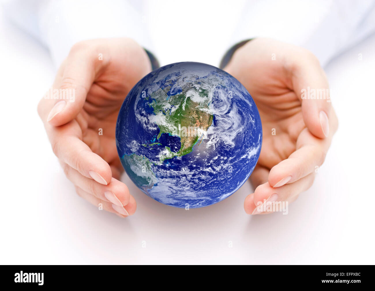 Earth in hands. Earth image provided by Nasa Stock Photo - Alamy