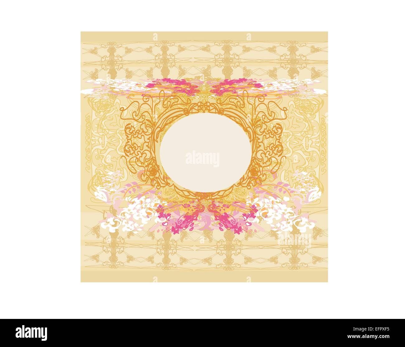 Grunge abstract Frame For Congratulation With Flowers - vector Stock ...