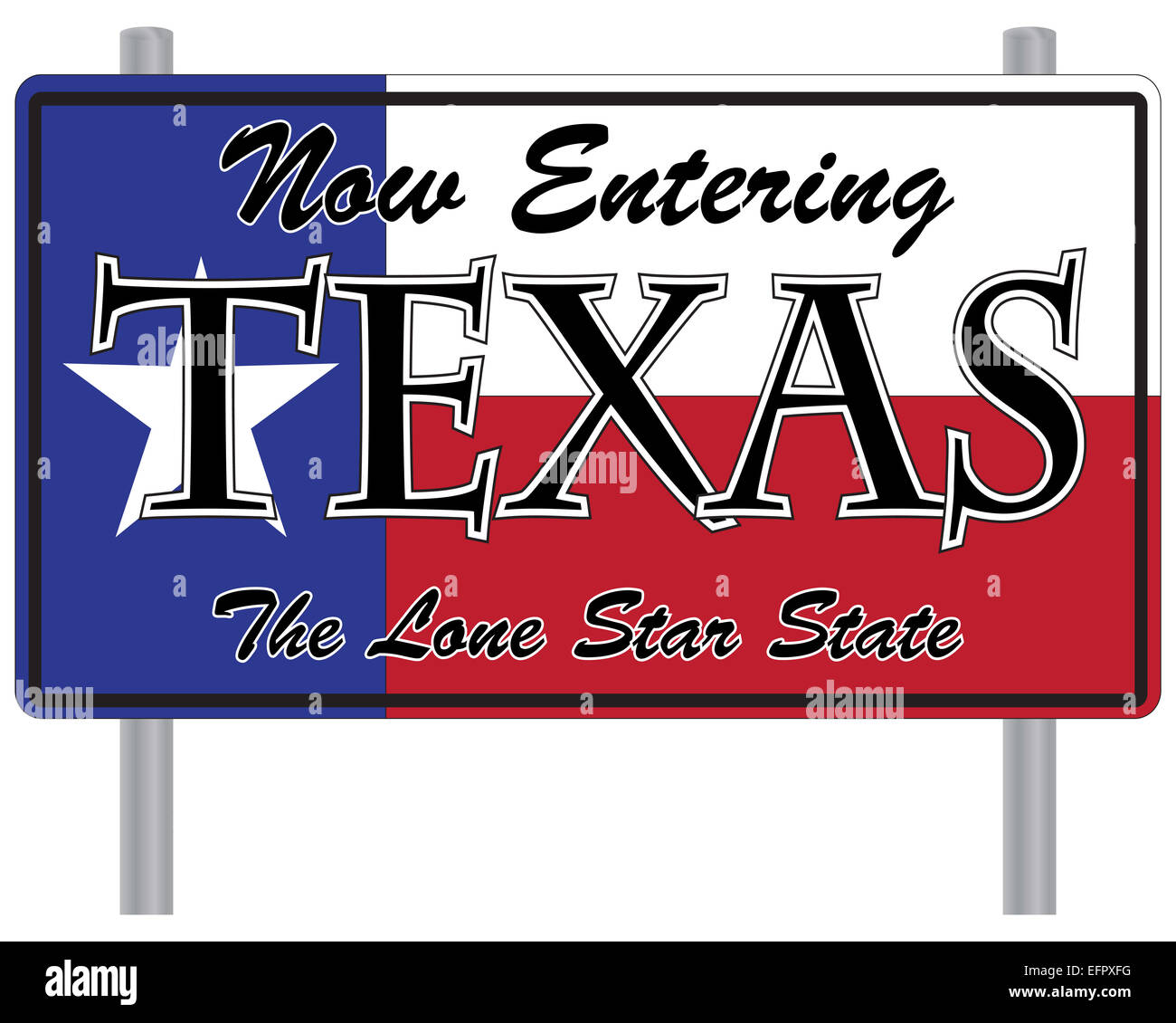 A now entering Texas signpost isolated on a white background Stock ...