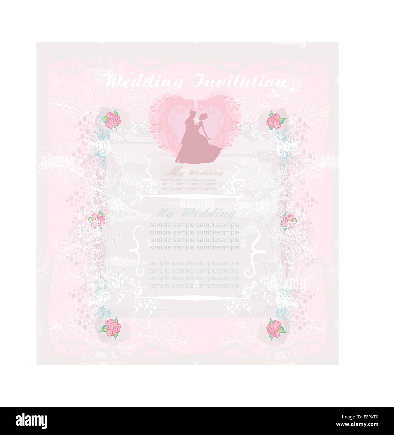 Ballroom wedding couple dancers - invitation Stock Vector Image & Art ...