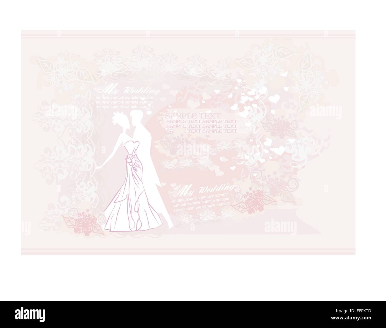 wedding dancing couple on abstract background - invitation Stock Vector ...