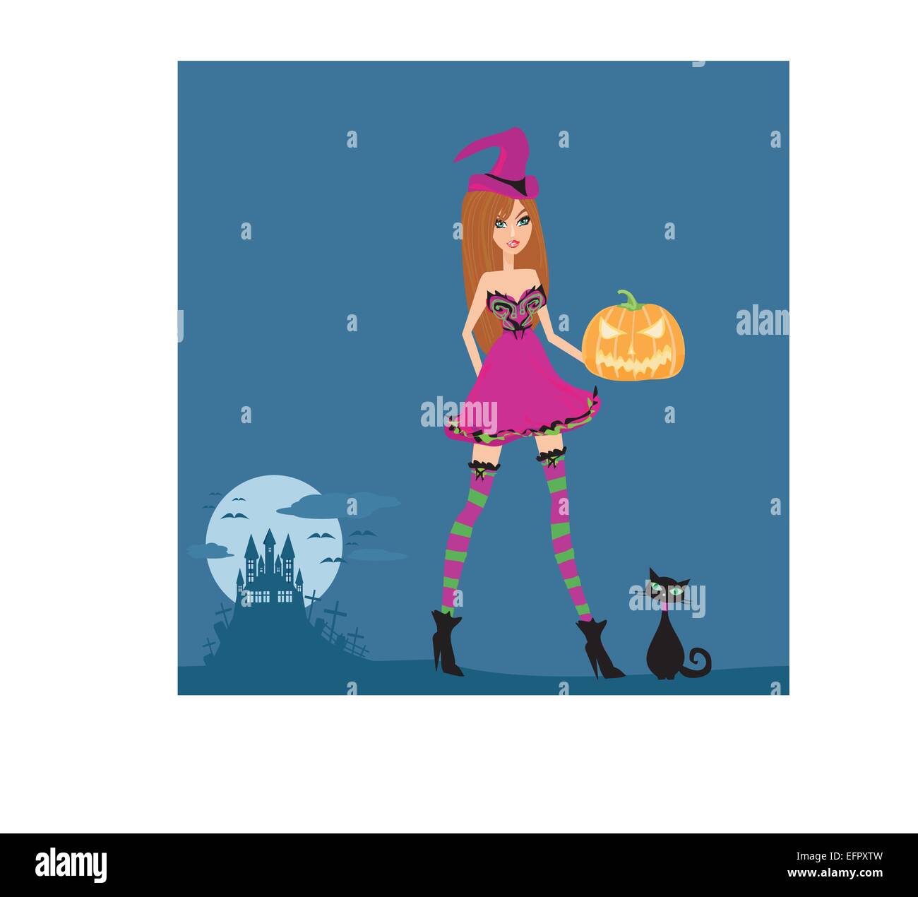 Standing woman in red Stock Vector Images - Alamy