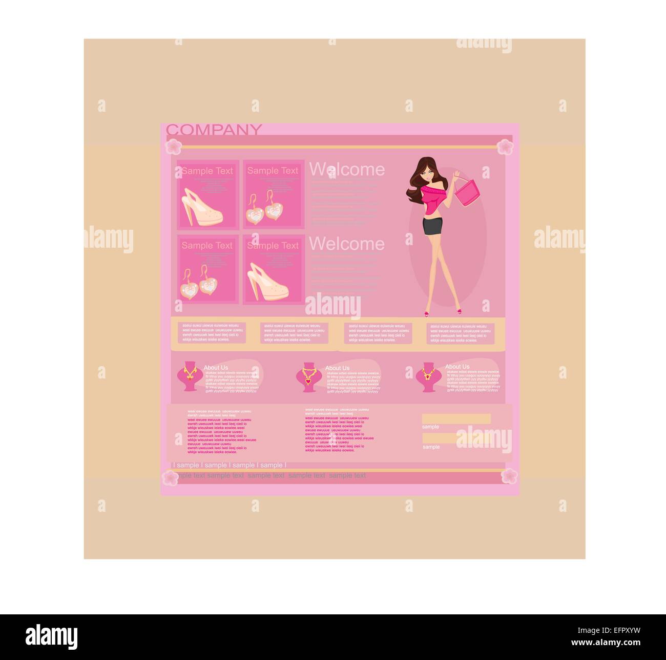 Fashion shopping Website template Stock Vector Image & Art - Alamy