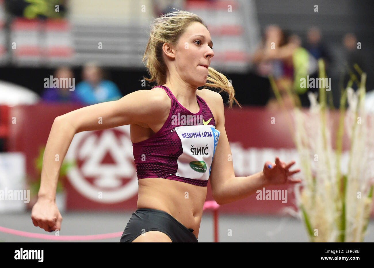 Third placed Ana Simic of Croatia pictured during the Moravia High Jump ...