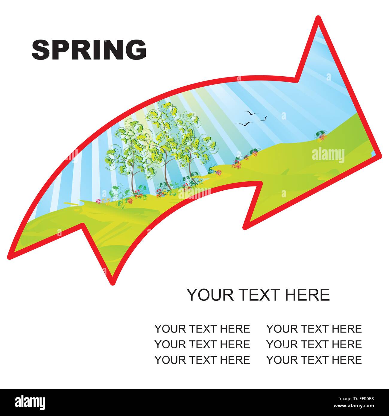 spring landscape arrow with copy space vector illustration Stock Vector ...
