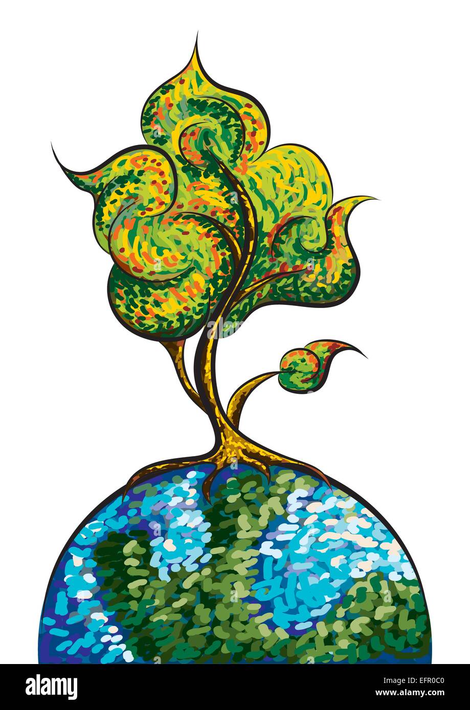 Abstract art tree, vector illustration Stock Vector Image & Art - Alamy