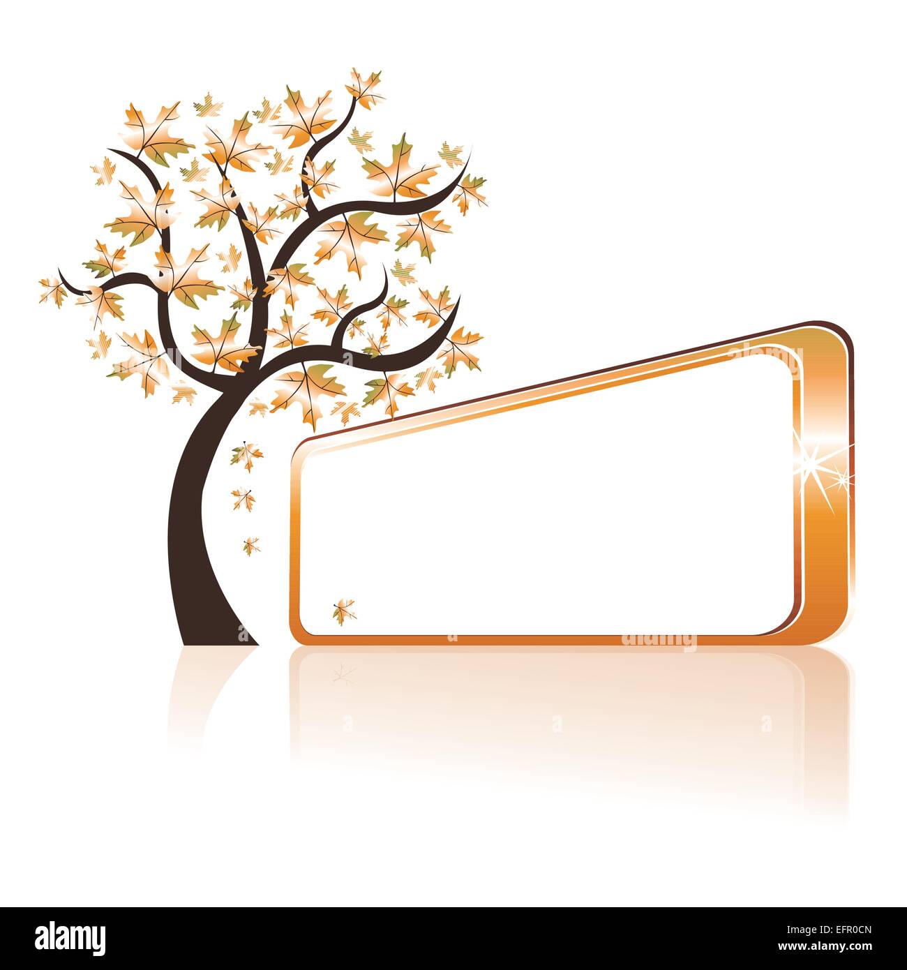 Autumn tree and banner for your text, vector illustration Stock Vector ...