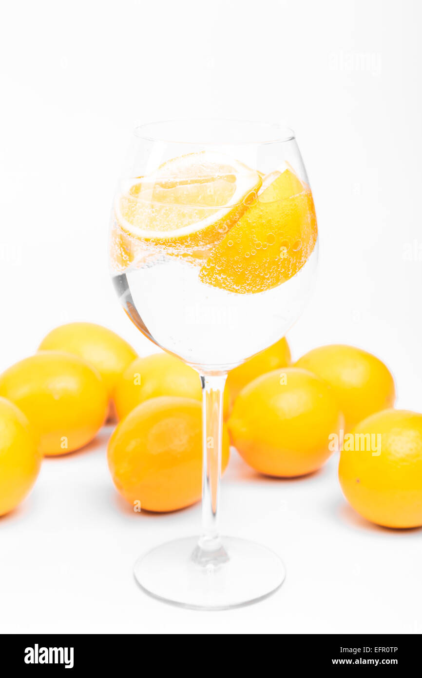 lemon in glass Stock Photo - Alamy