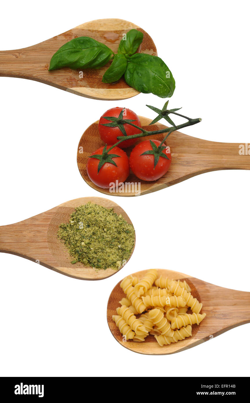 Fresh basil leaves tomatoes Cut Out Stock Images & Pictures - Alamy