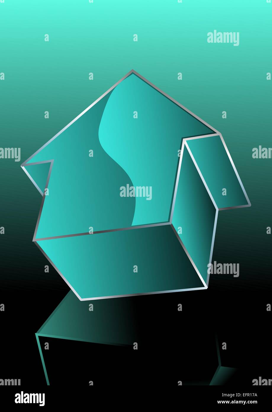 vector 3D arrow in deep blue color with reflection Stock Vector Image ...