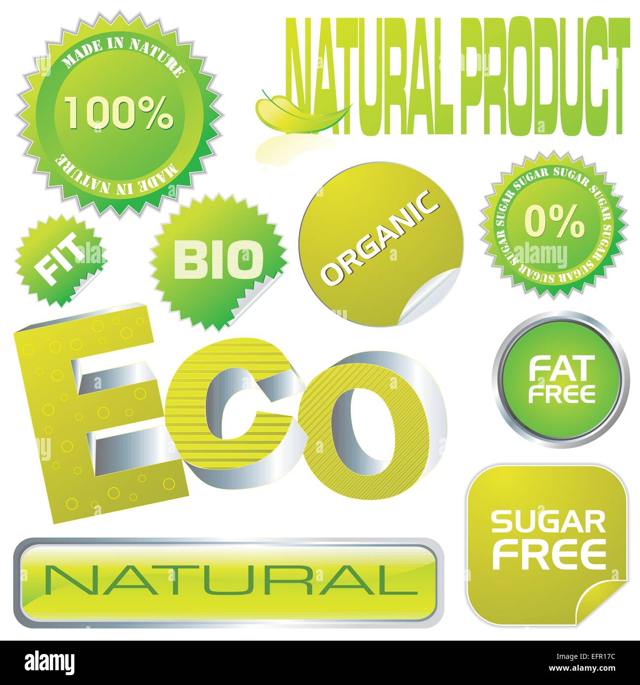 Set of ecology labels and stickers, vector illustration Stock Vector ...