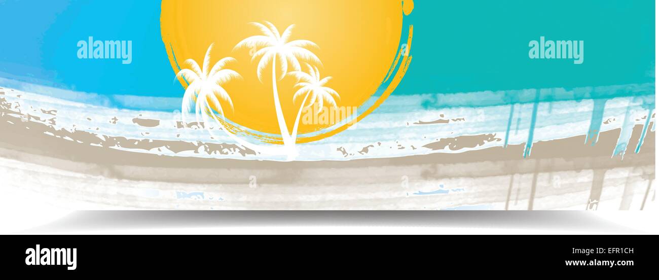 Summer banner with palm trees, eps10 vector illustration Stock Vector ...