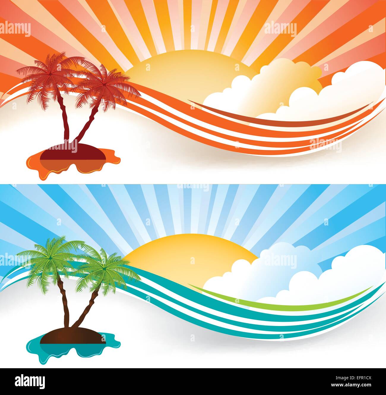 Summer banner set, vector illustration Stock Vector Image & Art - Alamy
