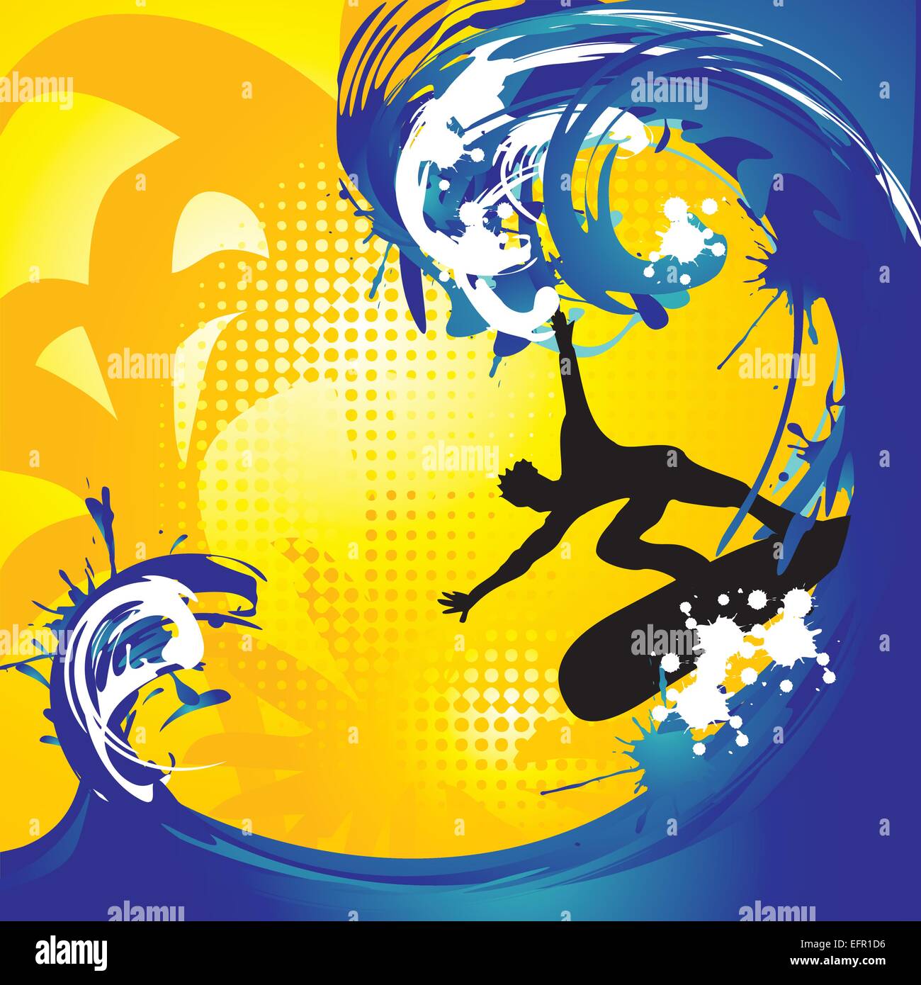 tropical surfing background, vector illustration Stock Vector Image ...