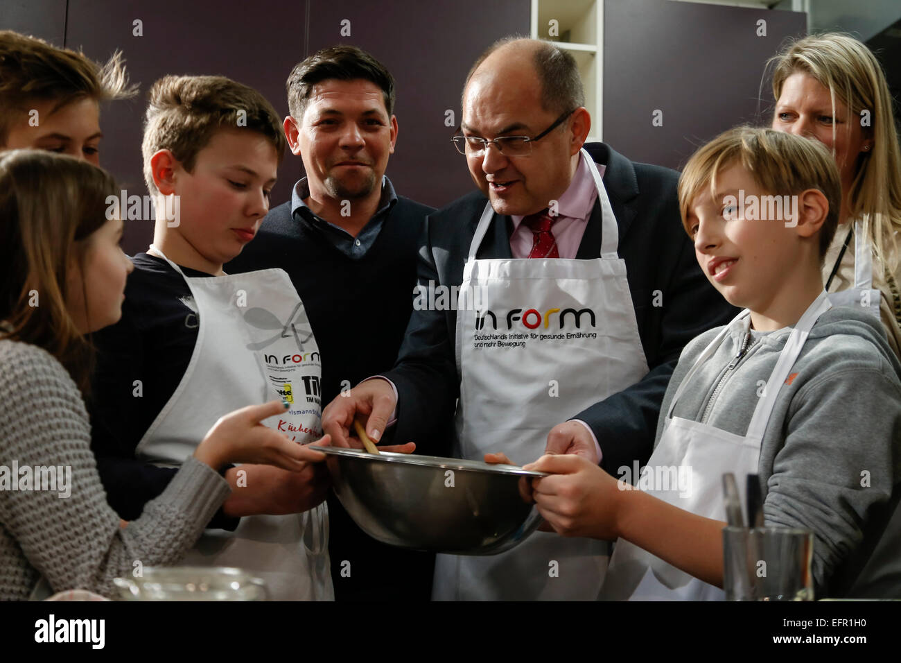 Berlin, Germany. 09th Feb, 2015. German minister for food Schmidt and ...