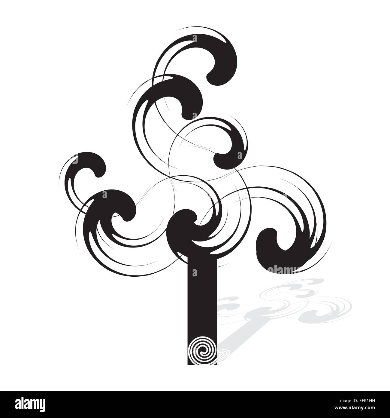 Spiral tree, black and white - vector illustration Stock Vector Image ...