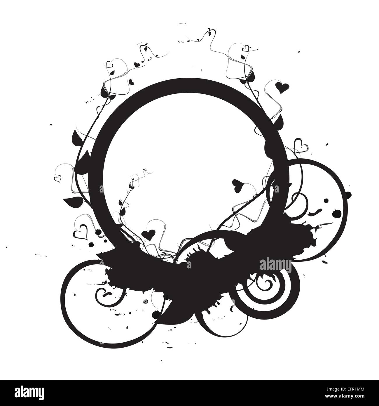 Valentine grunge ring of love frame, vector illustration Stock Vector ...