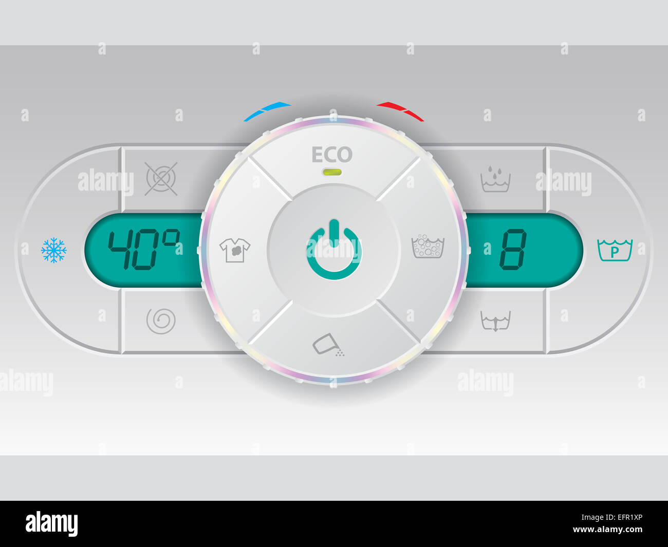 Digital wash machine control deck with twin lcd Stock Photo - Alamy