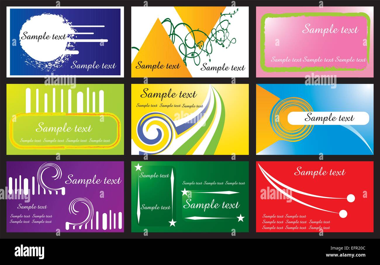 Business contemporary design of 9 different visiting cards. EPS is ...