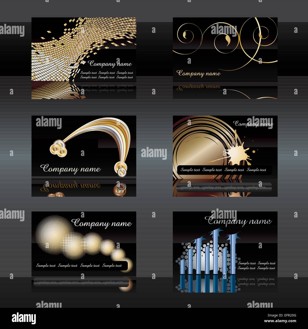 Black Visiting cards vector illustration - easy to change. EPS is print ...