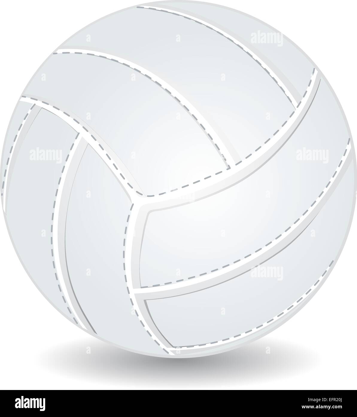 White volleyball ball isolated over white, vector illustration Stock ...