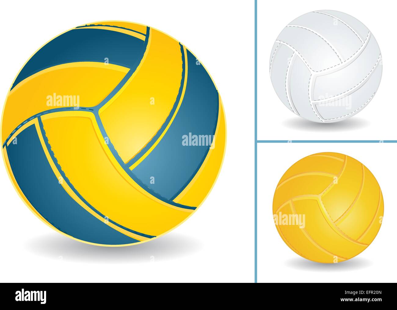 Volley-ball isolated over white background, vector illustration set ...