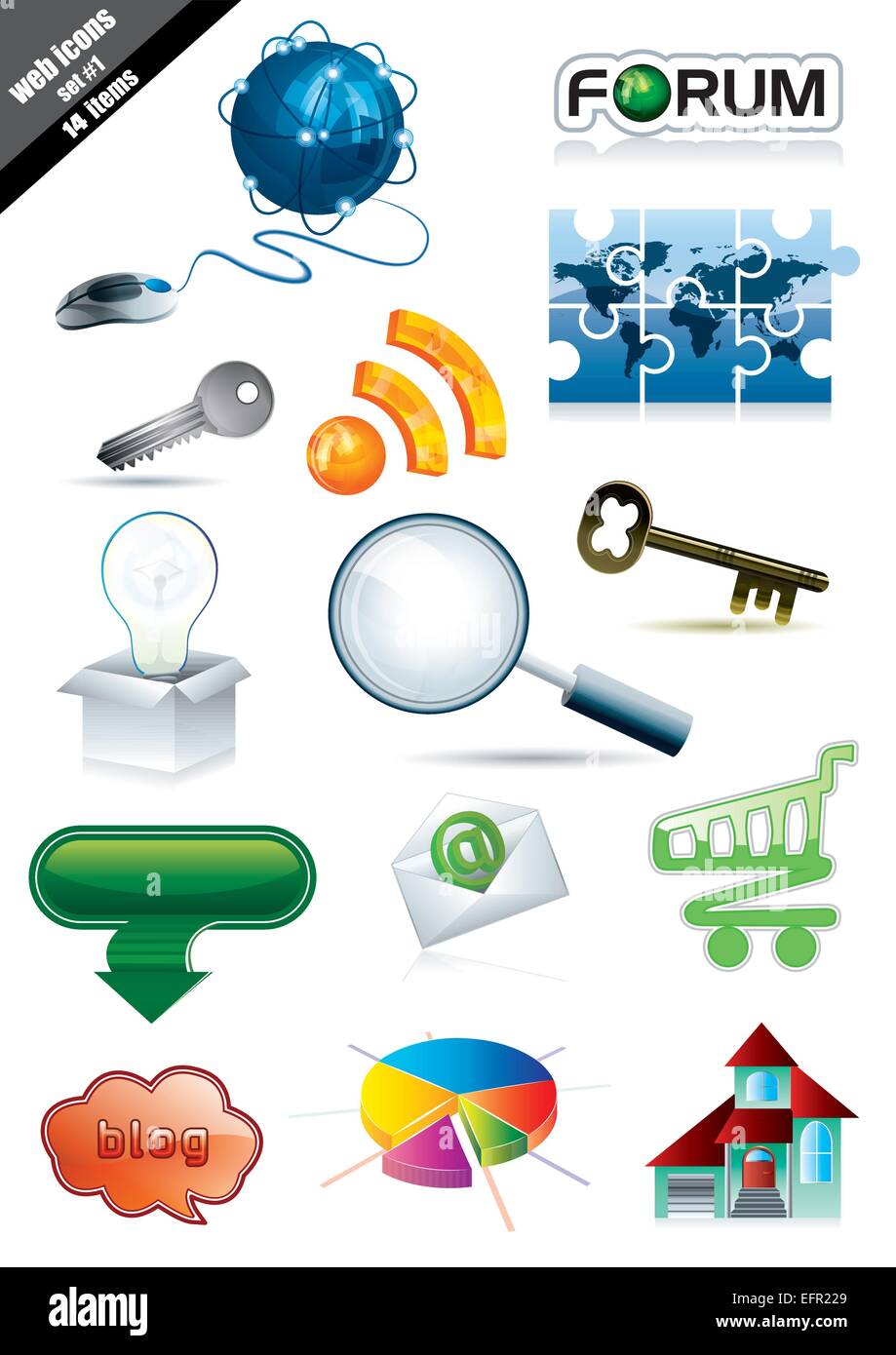 Web icon set shiny and glossy, eps10 vector illustration Stock Vector ...