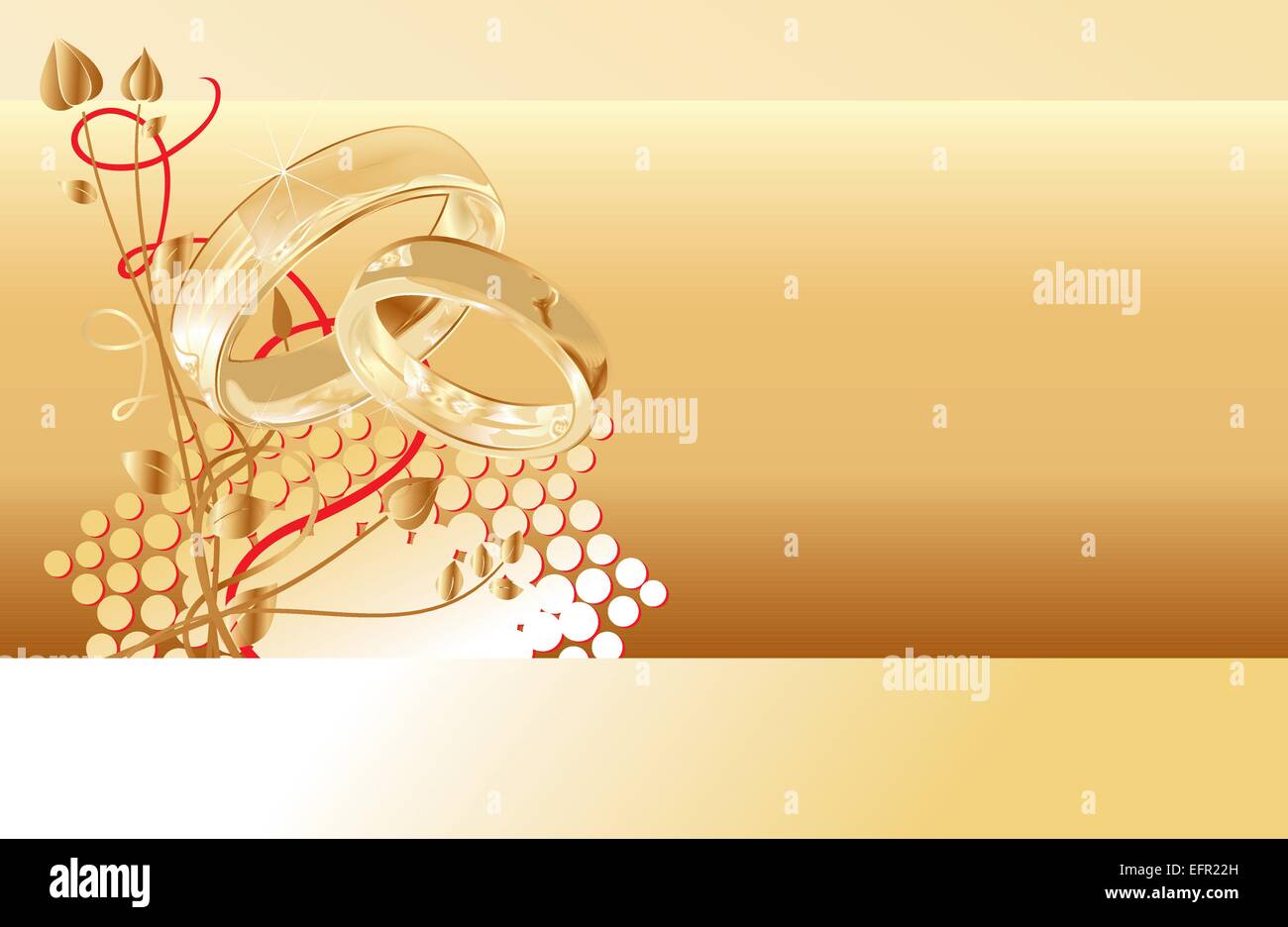 gold wedding rings card design, vector illustration Stock Vector Image ...