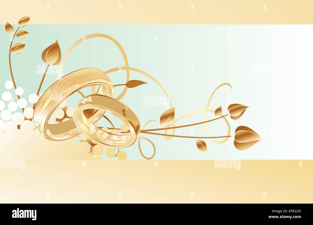 gold wedding rings card design, vector illustration Stock Vector Image ...