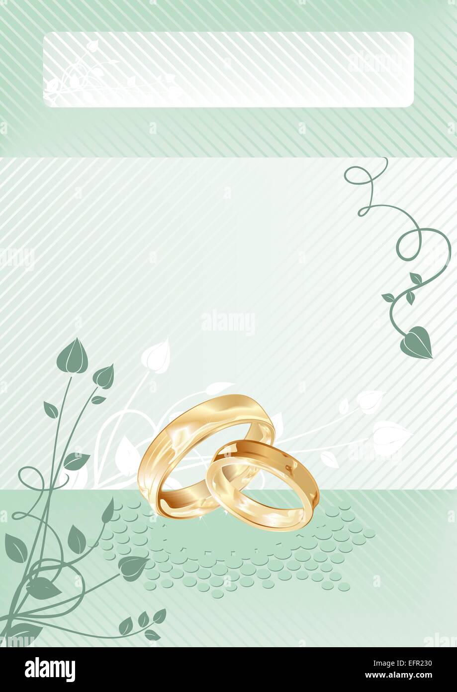 Wedding card with gold rings, vector illustration Stock Vector Image ...