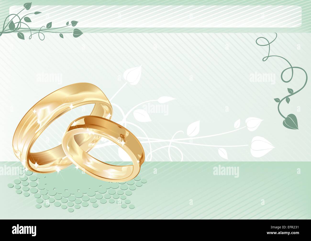Wedding card with gold rings, vector illustration Stock Vector Image ...