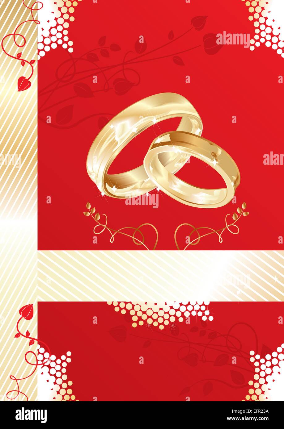 Wedding card with gold rings, vector illustration Stock Vector Image ...
