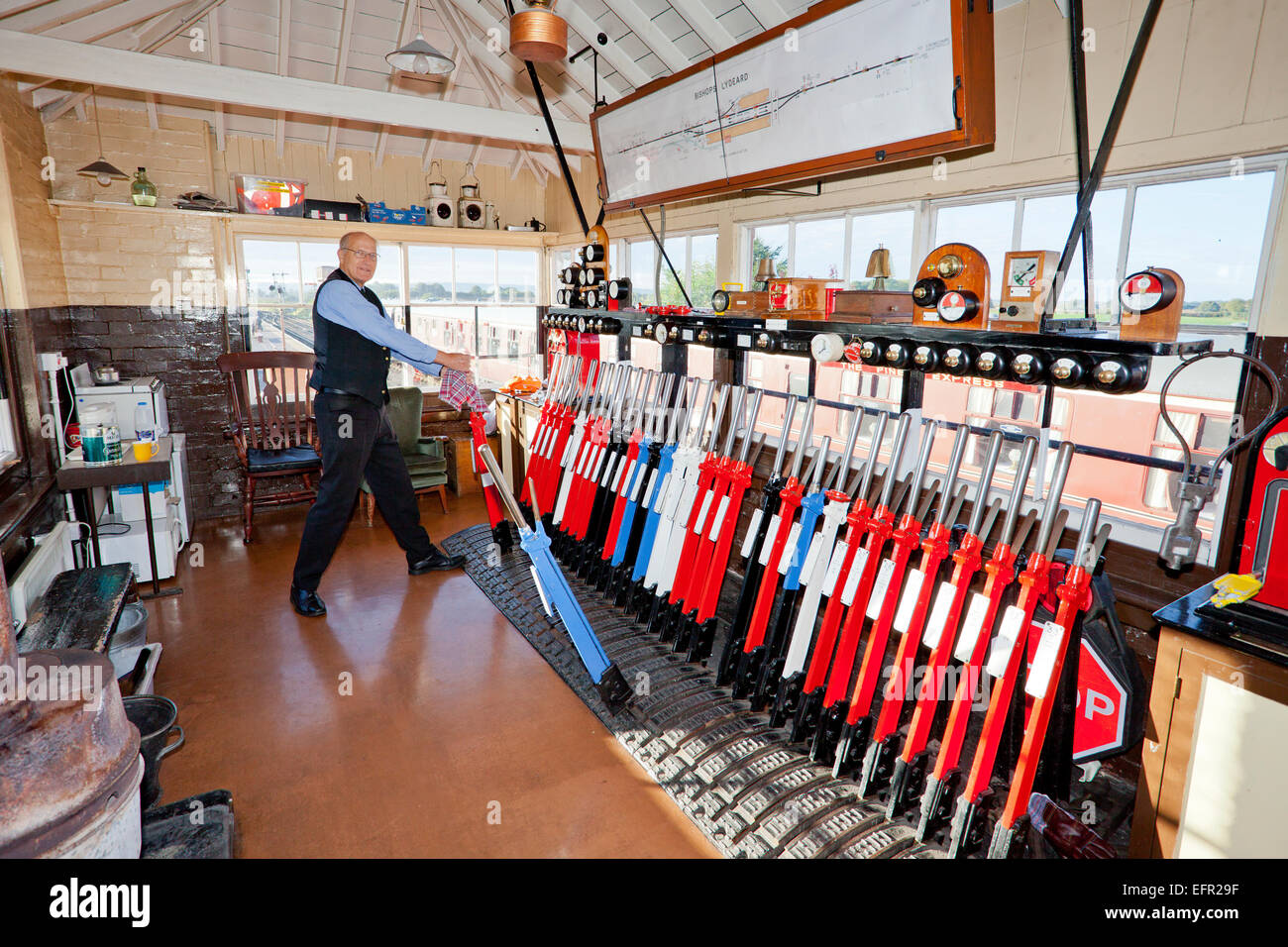 The signalman at Bishops Lydeard station on the West Somerset Railway ... The signalman at Bishops Lydeard station on the West Somerset Railway ...