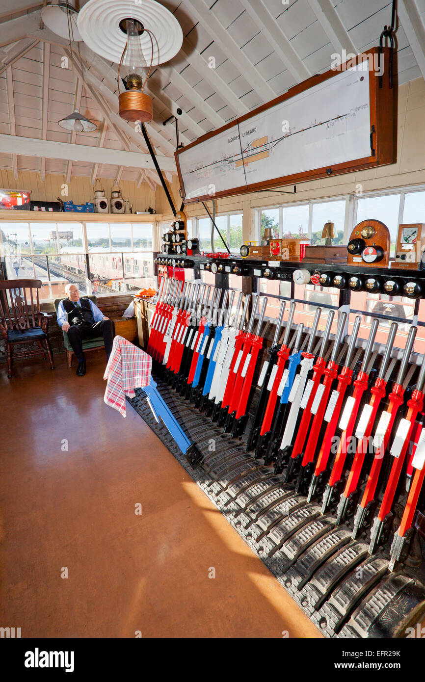 The signalman at Williton station on the West Somerset Railway between ...