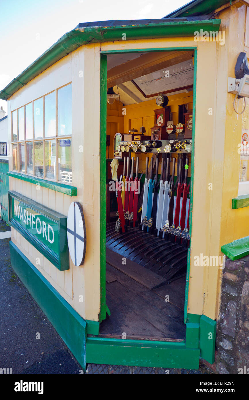 A former SR signalbox at Washford station on the West Somerset Railway ...