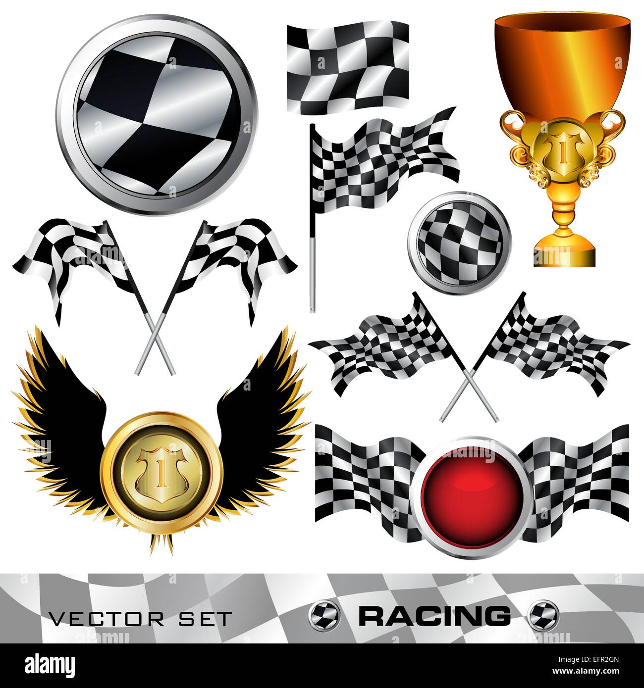 Racing checkered symbol set, vector illustration Stock Vector Image ...