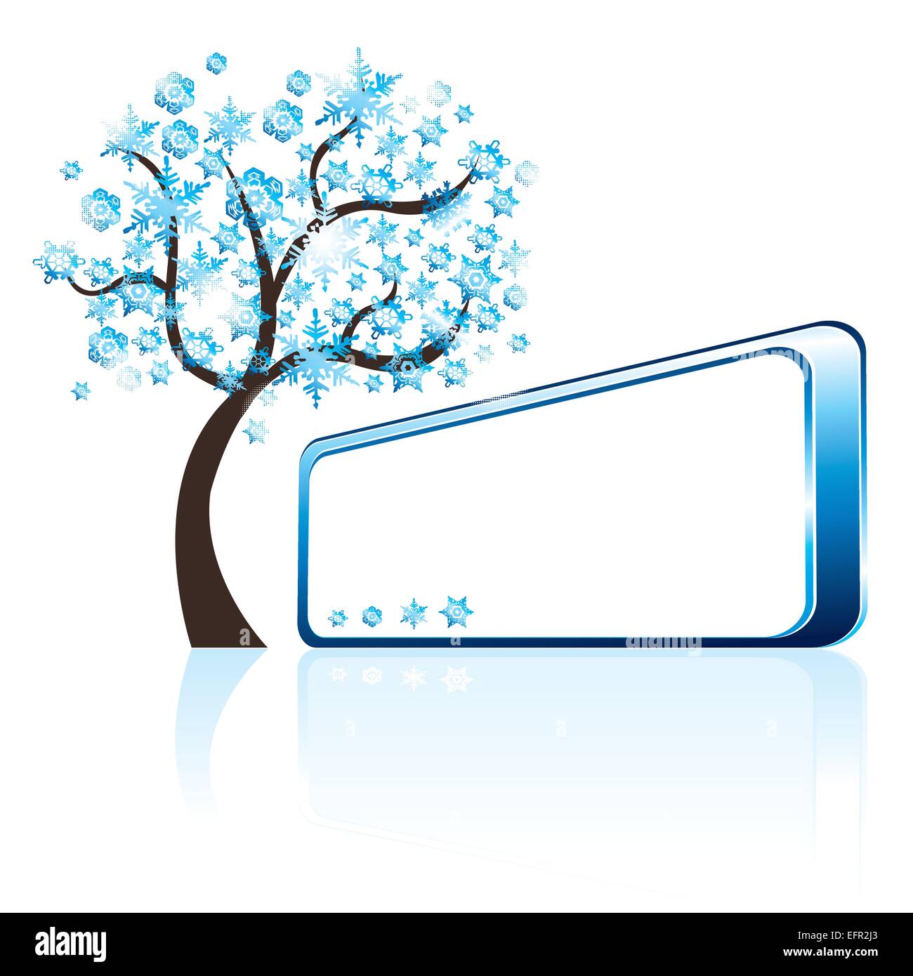 Winter tree and banner for your text, vector illustration Stock Vector ...