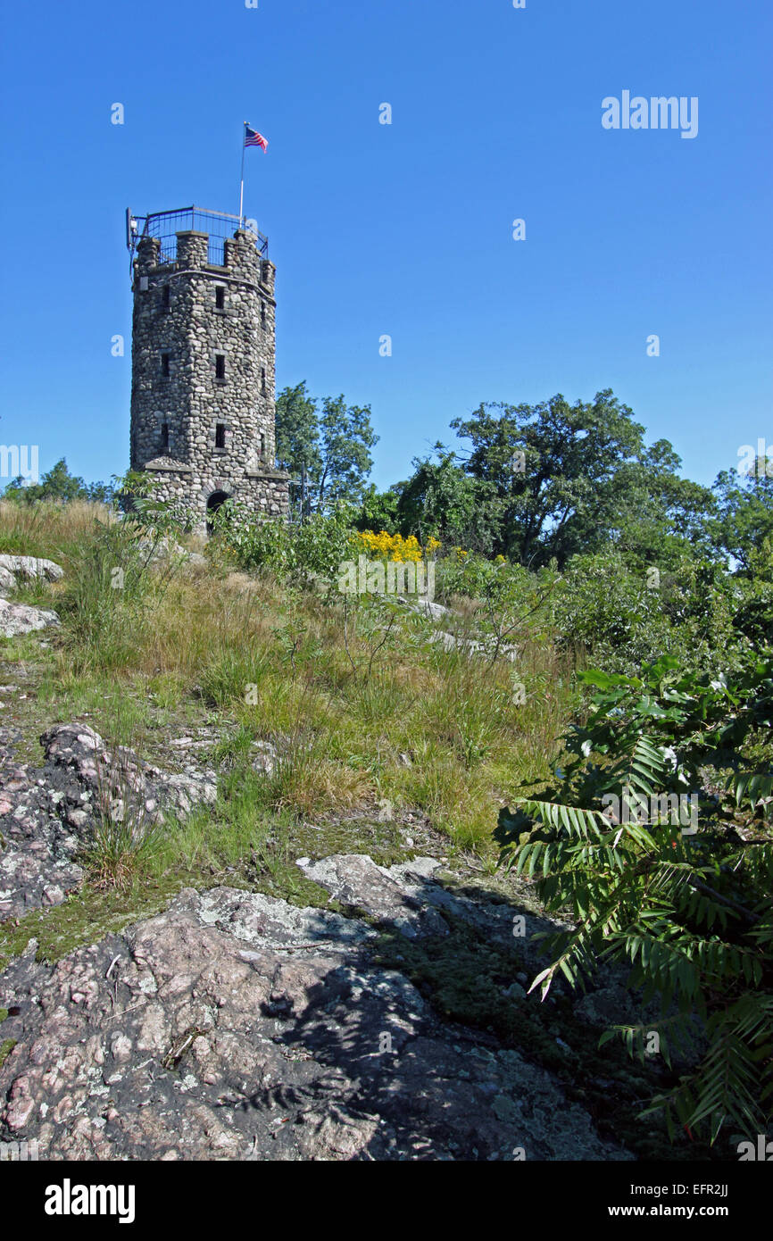 Tower at Mt Hood Park, built by the CCC in Melrose Massachusetts Stock ...