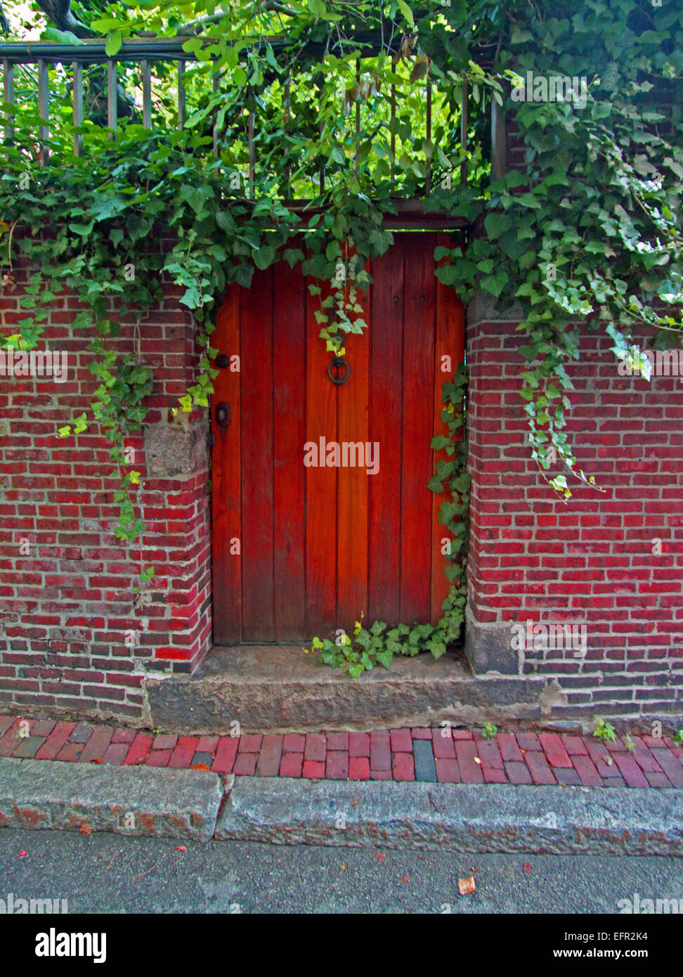 Red door in alley in Boston's Back Bay Stock Photo - Alamy