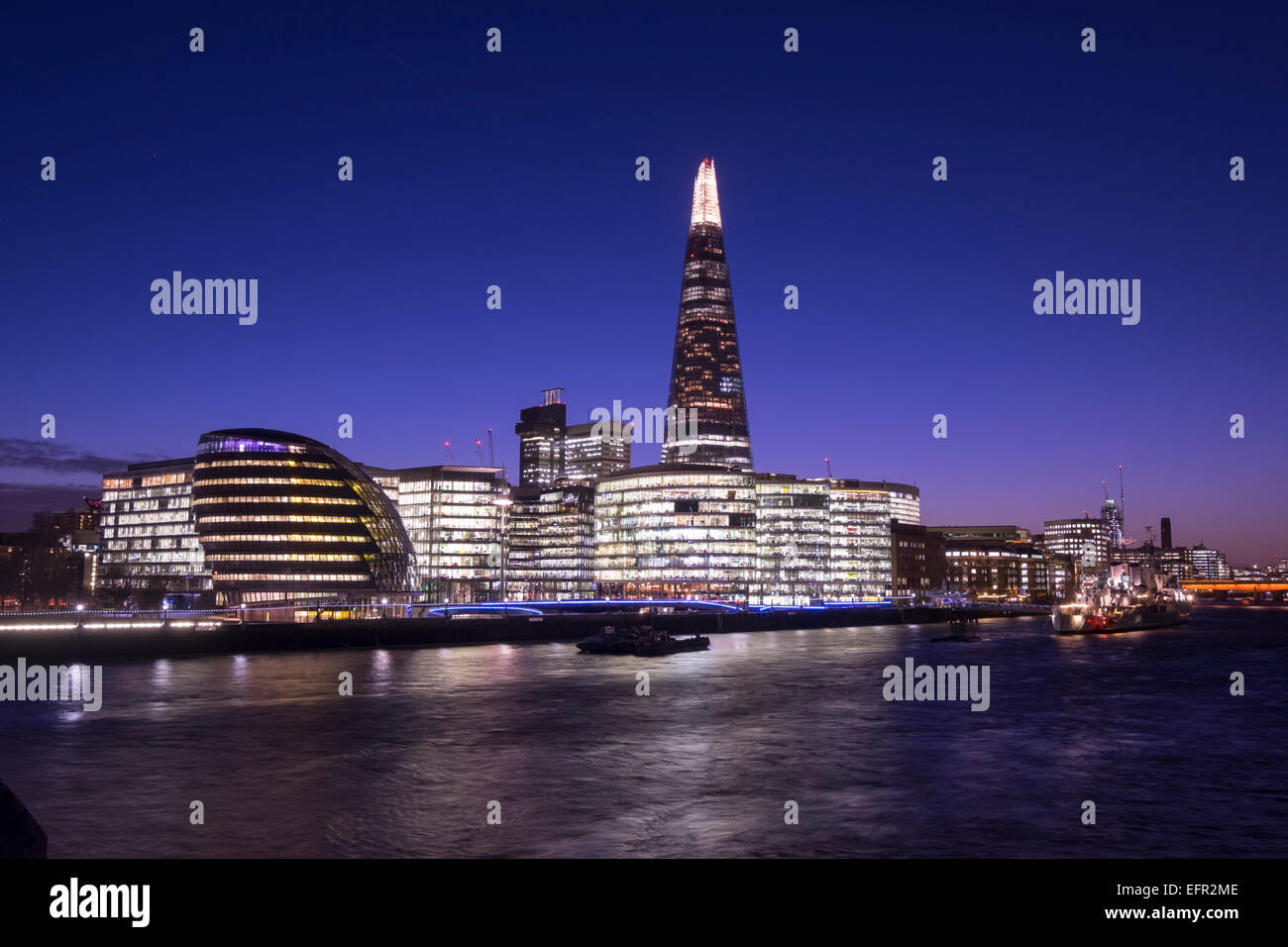 A cityscape of London, England, including the More London Development ...