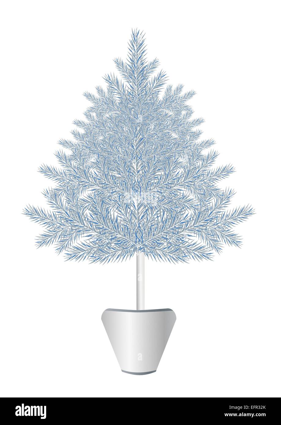 Silver realistic christmas tree, vector illustration Stock Vector Image ...
