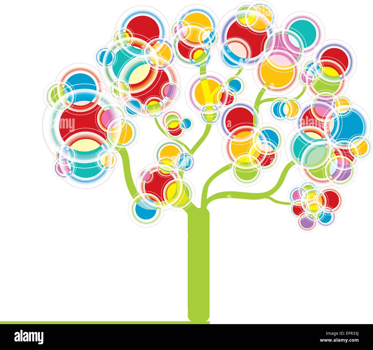 Graphic tree with circle design elements Stock Vector Image & Art - Alamy