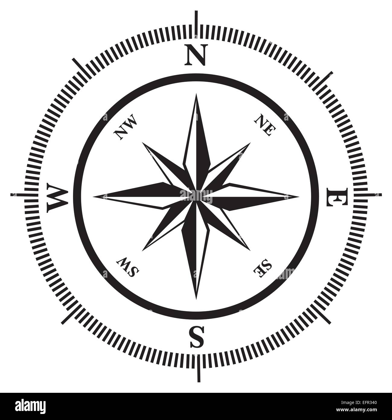 Compass Black And White Rose SS120 Flattoo Stencil System Compass