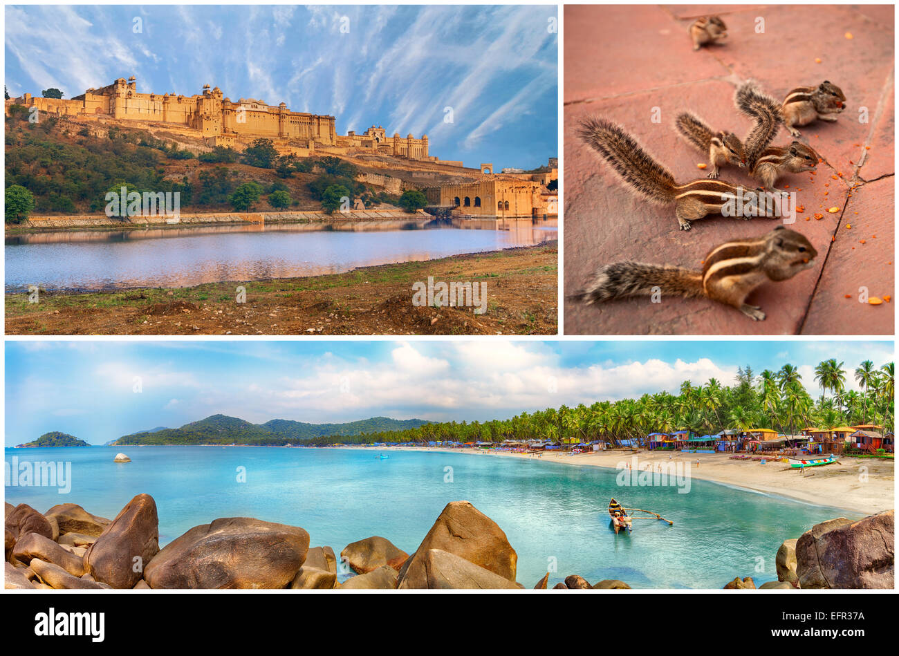 Indian landmarks collage, Goa, Jaipur Stock Photo - Alamy